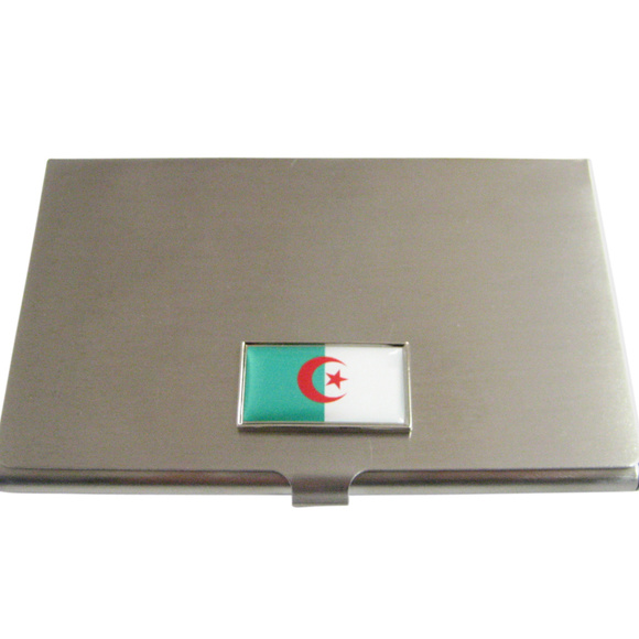 Kiola Designs | Accessories | Thin Bordered Algeria Flag Business Card ...